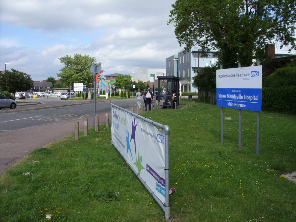Firefighters attend Stoke Mandeville Hospital after fire broke out in a ...